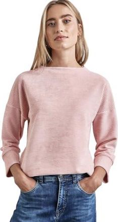 Street One A322242 T-Shirt en Velours côtelé, Rose pétale, 38 Femmes