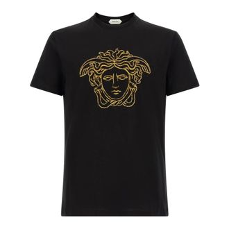 Versace Homme, Tops, Noir, Taille: M T-shirt Medusa Compact