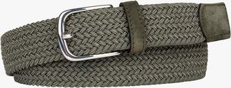 Profuomo Flechtg&uuml;rtel mit Stretch und Velourslederakzenten in
