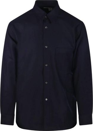 Comme Des Gar&ccedil;ons Woll-Nylon Flanellhemd - - Shirts - Herren - Blau - L
