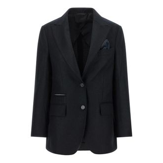 PESERICO Strukturierter Wollblazer - - Jackets - Damen - Schwarzk - XS