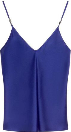 Max Mara Femme, Tops, Bleu, Taille: 40 FR Afelio Satin Tank Top
