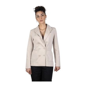 People of Shibuya Beige Damen Doppelreiher Jacke - - Jackets - Damen - Beige - XL