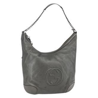 Gucci Pre-owned Leder Schultertasche - - Pre-owned - Damen - Grau - ONE SIZE