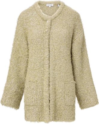 Veronica Beard Rozan metallic-knit cardigan - Nude