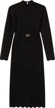 Twinset Robe Longue Tricot&eacute;e - Femme - Robes - Noir - Taille: 42 FR