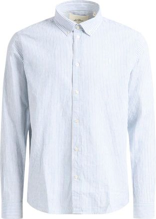Les Deux Homme, Chemises, Bleu, Taille: S Konrad Stripe Linen Shirt