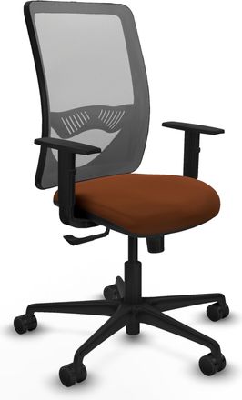 Piqueras y Crespo Arbeitsstuhl Zulema mit 1D-Armen, h&ouml;henverstellbare Lendenwirbelst&uuml;tze, ausgestattet mit 3 Positionen und Schneidschaum, Grau/Braun