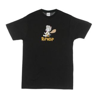 Ripndip Homme, Tops, Noir, Taille: S Tee-shirt Homme Noir avec Logo Imprim&eacute;