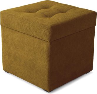 MG Design Polsterhocker 45 x 45 cm Grün mit Stauraum (ca. 50 l), Tragkraft bis zu 300 kg, ohne Montage und leicht zu reinigen, stabil - für Wohnzimmer, Schlafzi