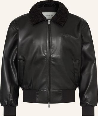 Calvin Klein Jeans Blouson In Lederoptik Mit Kunstfell schwarz
