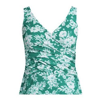 Lands End Tankini-Top mit Wickelfront Slender, Damen, Gr&ouml;&szlig;e:42 regular, Gr&uuml;n, Elasthan/Nylon-Mischung, by Lands End