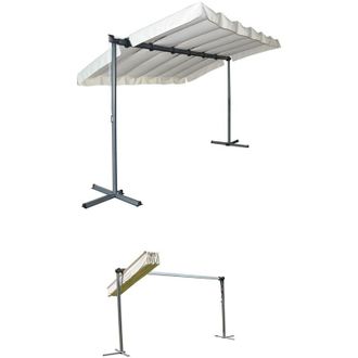Foresta Foresta - Habrita Pergola marquise 3,60 x 2,50 m gris anthracite 9 m2 toile pivotante et extensible 200 g/m2 - PER2535M