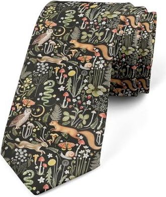 Generic Cravate Pour Hommes Champignon Vert Brun Classique Tie &Eacute;l&eacute;gant Cravate Pour Homme Pour Remise De Dipl&ocirc;me F&ecirc;te Travail