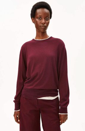 Armedangels Damen vegan Pullover Feinstrick Velvet Red