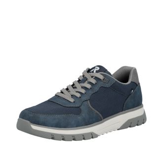 Rieker Sneaker RIEKER, Herren, Gr. 43, blau, Lederimitat, Schuhe Sneaker, Schn&uuml;rschuh, Halbschuh, Freizeitsneaker mit Profilsohle