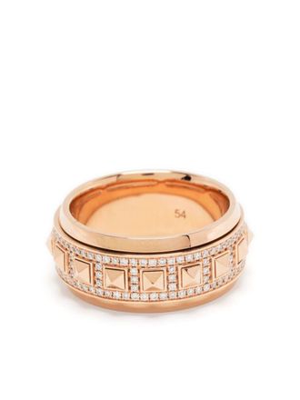 Statement bague en or 18ct pav&eacute;e de diamants
