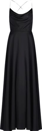 Vera Mont Damen Abendkleid mit Wasserfallausschnitt Schwarz,34