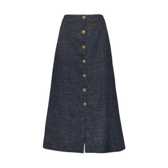 Sand Copenhagen Sand, Femme, Jupes, Bleu, Taille: 42 FR Jupe en Denim de Laine avec Boutons