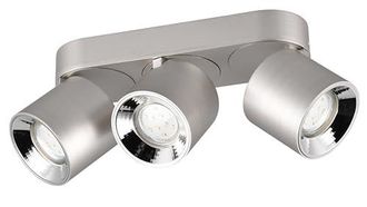 Trio Trio Luminaire encastrable et apparent Guayana 651000307, m&eacute;tal nickel mat, sauf 3x GU10