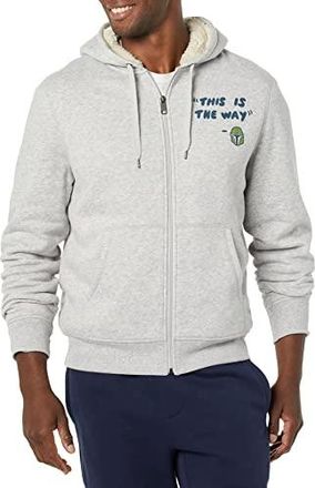 Amazon Essentials Disney | Marvel | Star Wars Sweatshirts à Capuche avec Fermeture éclair intégrale et Doublure en Sherpa Homme, Star Wars Mando, XXL
