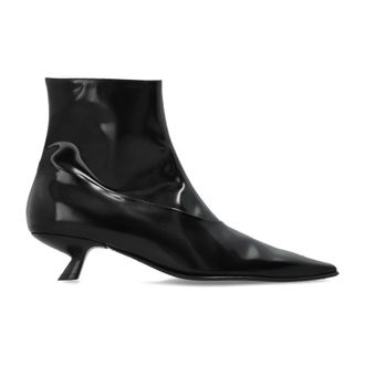 Marni Lederschaftsstiefeletten mit Absatz - - Shoes - Damen - Schwarzk - 37 1/2 EU