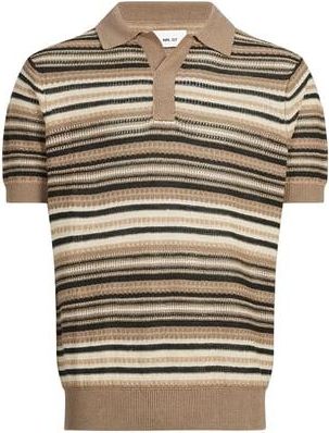 Nn.07 Polo maille Noam &agrave; rayures en lin