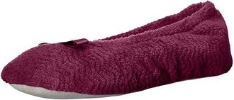 Isotoner Chaussons pour femme en microterry chevron et semelle en tissu pour plus de confort, Rose, 39/40 EU