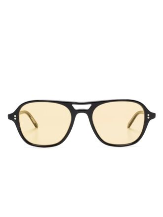 Garrett Leight lunettes de soleil &agrave; monture ronde - Noir