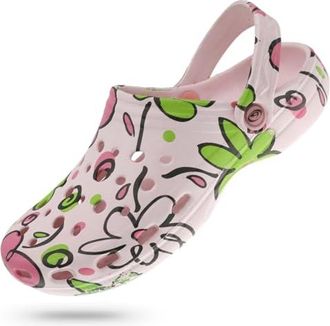 Beppi Sabots décorés, confortables en toute occasion, maison et jardin, plage et piscine, ventilés et antidérapants, rose, 41 EU