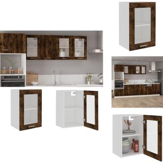 vidaXL H&auml;ngeschrank Glas R&auml;uchereiche 40x31x60 cm Holzwerkstoff - K&uuml;chenregal - Aufbewahrungsschrank - H&auml;ngeschrank - Vitrine - Wohnwand