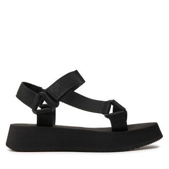 Calvin Klein Jeans Sandalen Calvin Klein Jeans Sandal Velcro Webbing In Mtl YW0YW01480 Schwarz