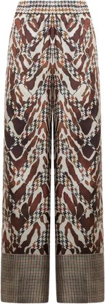 Pierre-Louis Mascia pantalon à motif pied-de-poule - Marron