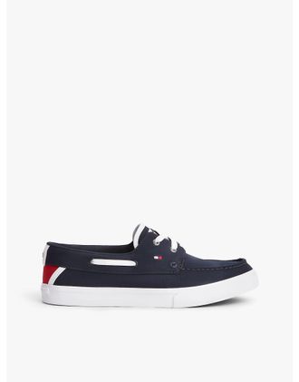 Tommy Hilfiger Bootsschuh-Sneaker aus Canvas in Wei&szlig;-Blau
