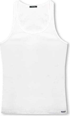 Tom Ford Homme, Tops, Blanc, Taille: S D&eacute;bardeur C&ocirc;tel&eacute; en Coton Modal