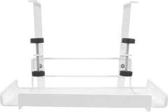 Angoily Klemmbarer Kabelkorb aus Kohlenstoffstahl Aufbewahrungsregal f&uuml;r unter Den Schreibtisch Wei&szlig; mit Kabelf&uuml;hrung f&uuml;r B&uuml;ro und Zuhause