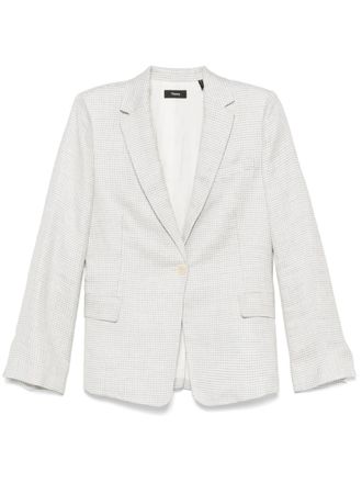 Theory blazer à motif pied-de-poule - Blanc
