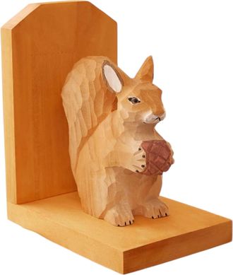 Generic Eichh&ouml;rnchen-Buchst&uuml;tzen - massives Buchenholz, umweltfreundliches Acryl-Finish, 18 cm H&ouml;he, handgefertigt f&uuml;r B&uuml;cherregale und Schreibtische