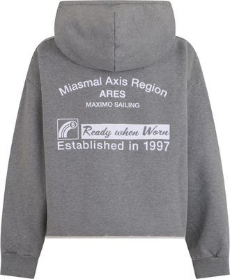 Maison Margiela Cropped Cotton Hoodie - Grey