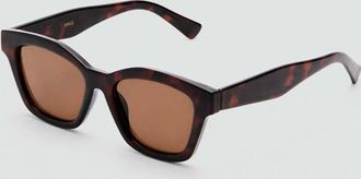 Mango Lunettes de soleil monture carr&eacute;e chocolat - Femme - Taille unique - MANGO