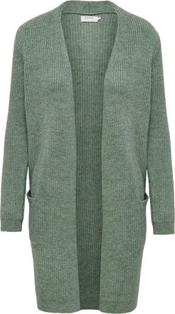 Only Damen Lange Strickjacke mit Taschen | Stretch Casual Langarm Gerippt | Open Cardigan Noos ONLJADE, Farben:Gr&uuml;n, Gr&ouml;&szlig;e:XL