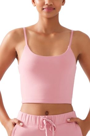 LOS OJOS Straps Sport BH - Gepolsterter Sport-BH mit mittlerer Unterstützung und Spaghetti-Trägern