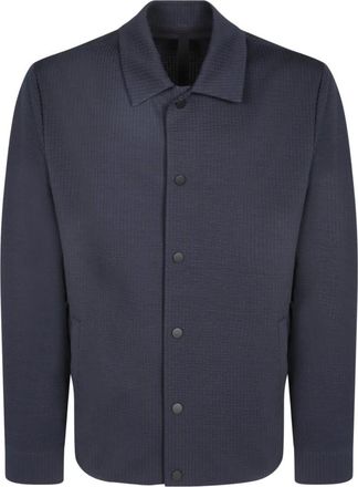 Harris Wharf London Homme, Chemises, Bleu, Taille: XL Chemise Veste &agrave; Boutons-pression