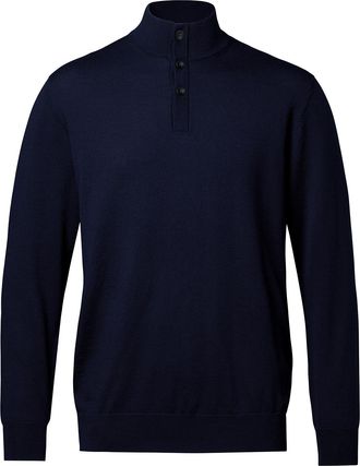 CHARLES TYRWHITT Merinopullover mit Knöpfen - Marineblau