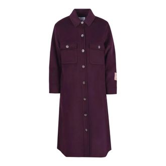 SOLOTRE Einreihiger Mantel mit fallendem Revers - - Coats - Damen - Lila - M