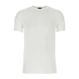 Giorgio Armani Homme, Tops, Blanc, Taille: M T-shirt Icon &agrave; col rond en jersey de viscose stretch