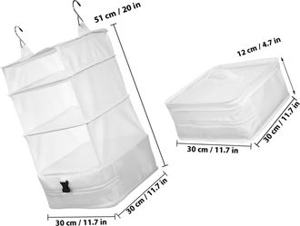 NUOBESTY Tragbarer Dreilagiger H&auml;nge Organizer aus Oxford Gewebe Kompakter Kleideraufbewahrungsbeutel f&uuml;r Reisen und Schrank mit Mehreren F&auml;chern und Haken zur