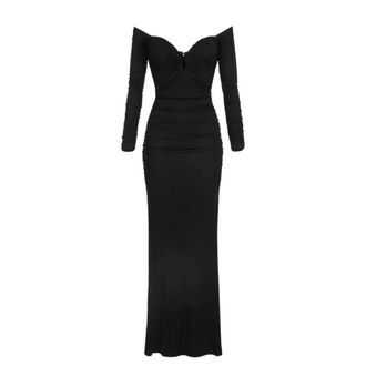 Elisabetta Franchi Femme, Robes, Noir, Taille: 40 FR Robe de Soir&eacute;e Tapis Rouge