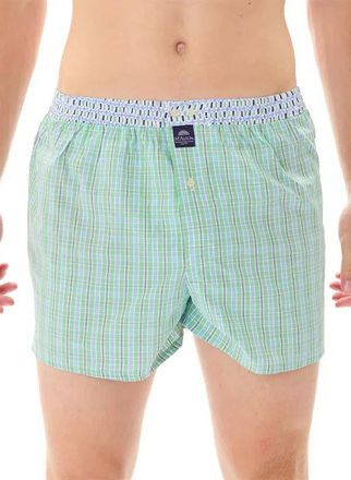 MC Alson Herren Boxershorts gr&uuml;n Baumwolle gemustert