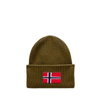 Napapijri Bonnet &agrave; revers brod&eacute; en laine m&eacute;lang&eacute;e